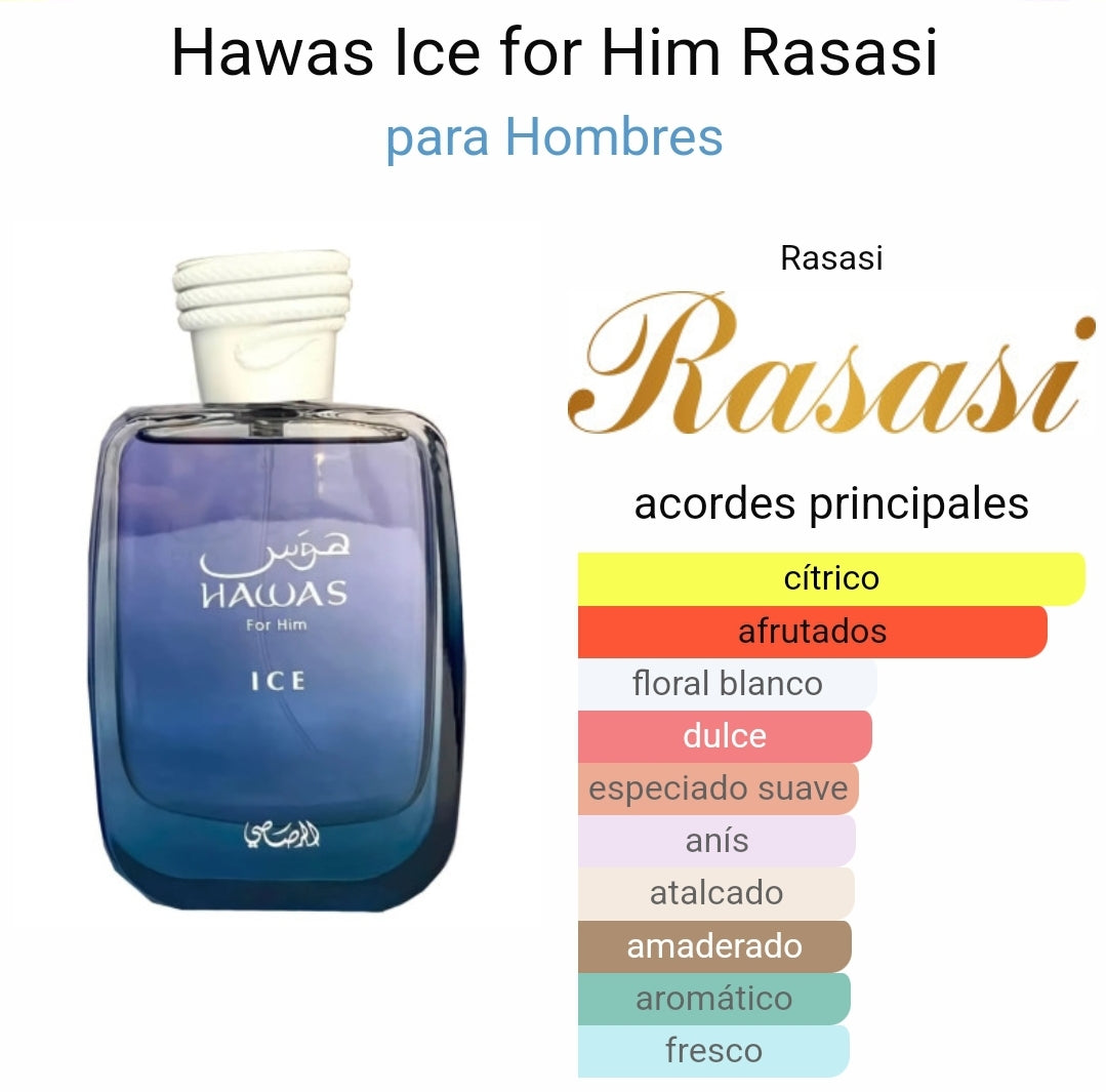 Hawas Ice for him Rasasi 3.3onz EDP – Quimica de Perfumes