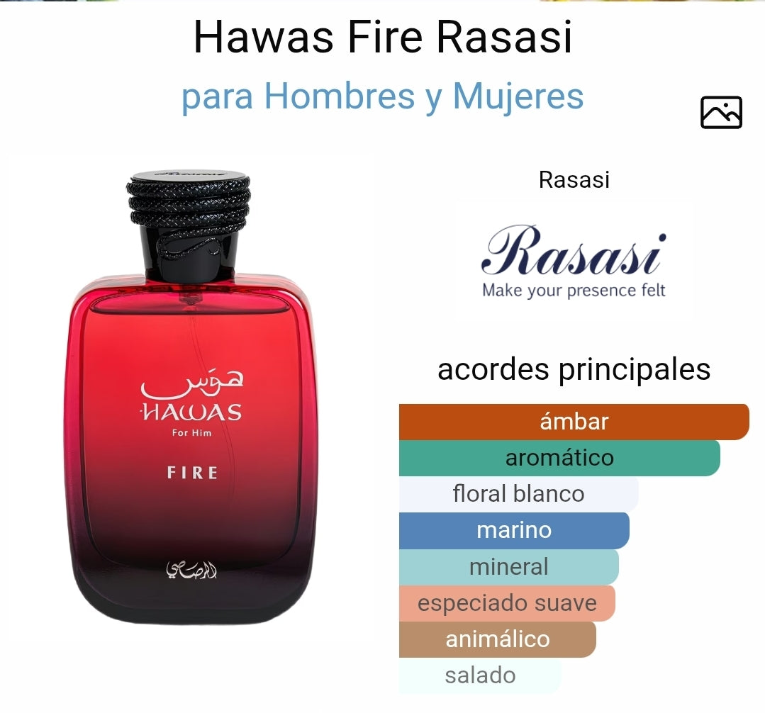 Hawas Fire by Rasasi EDP 3.4oz – Quimica de Perfumes